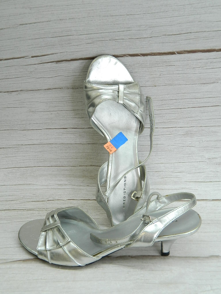 Oe7816 Womens Size 85 Silver Toned Elegant Open Toed Heels Wilbur Auction