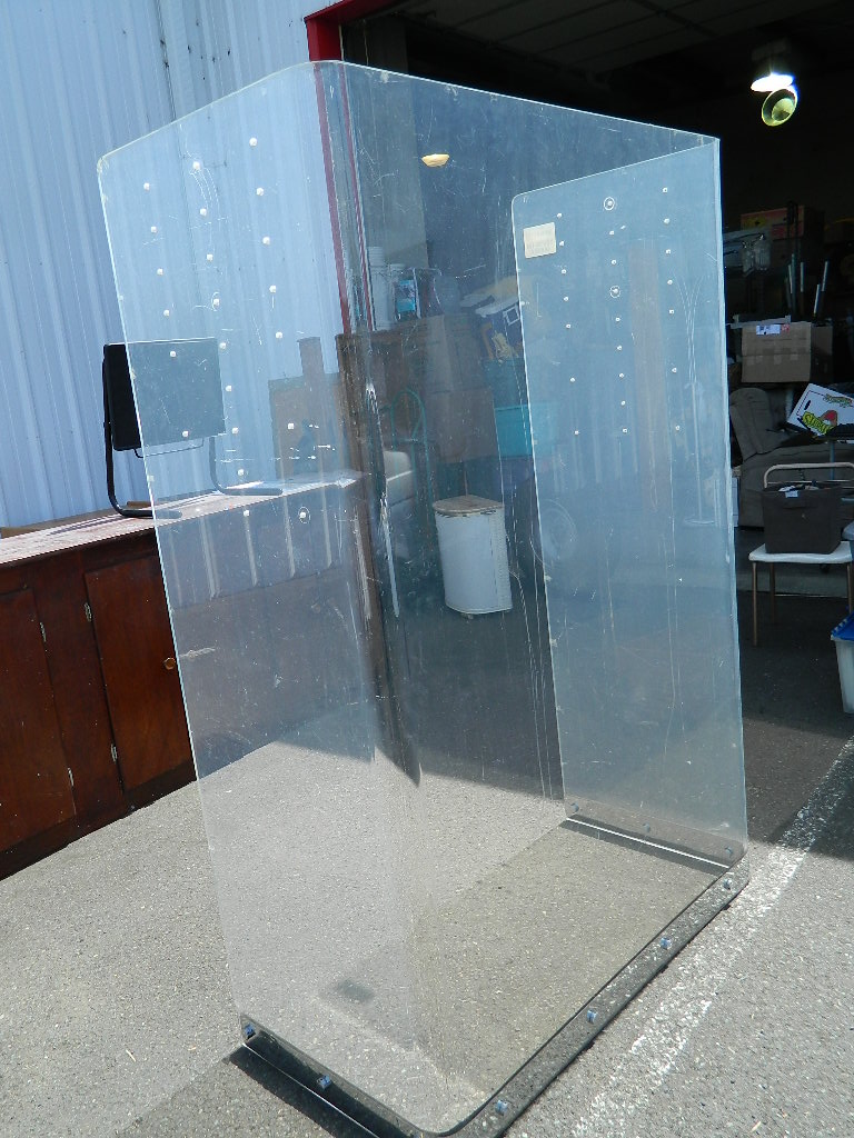 AA6627- LARGE Plexi-Glass Made 3 Wall Display Unit ‘Holes for Shelves ...